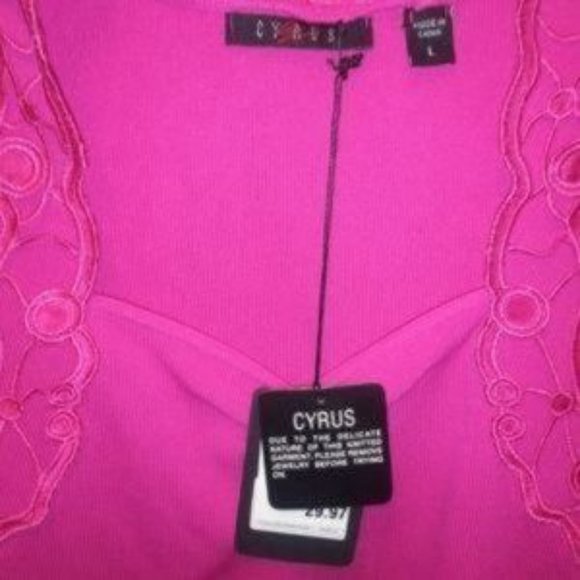 Cyrus | Tops | Cyrus Pink Top Scalloped Neckline | Poshmark